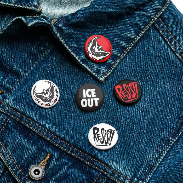 Wisconsin Resistance Badger Pin Button Set