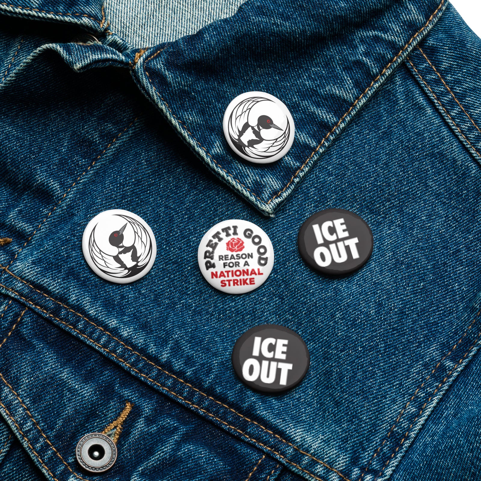 Minnesota ICE Out Pin Button Set